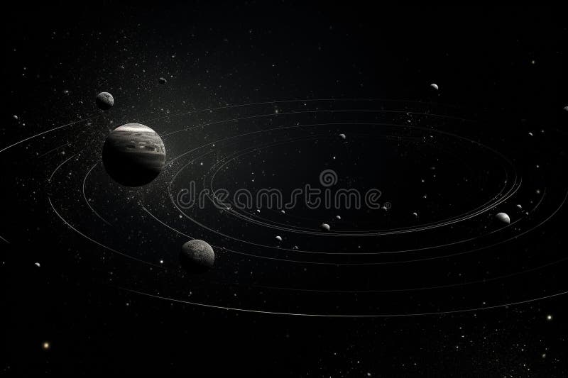 Solar System Surreal and Abstract Background Stock Illustration ...