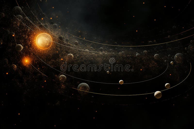 Solar System Surreal and Abstract Background Stock Illustration ...