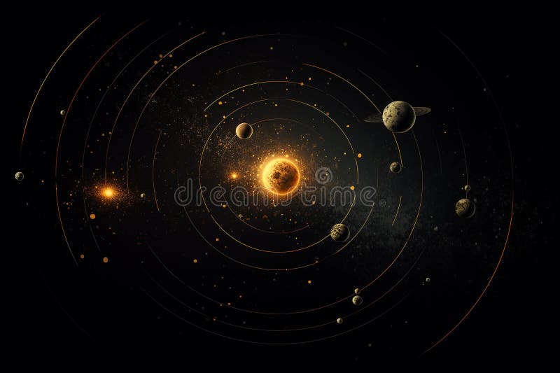 Solar System Surreal and Abstract Background Stock Illustration ...