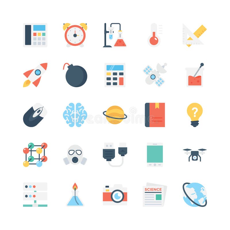 Science and Technology Vector Icons 3 Stock Illustration - Illustration ...
