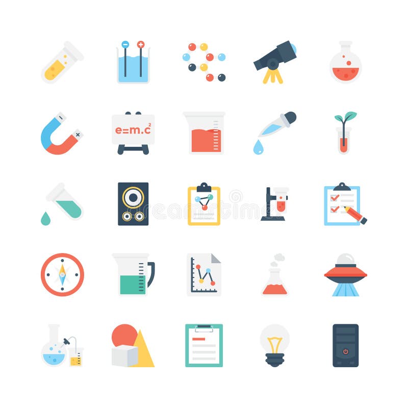 Science and Technology Vector Icons 1 Stock Illustration - Illustration ...