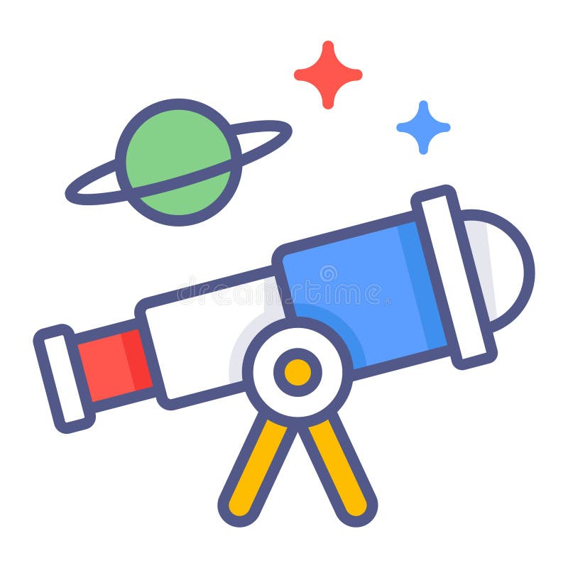 Science, Telescope Modern Concepts Flat Design, Premium Quality Vector ...