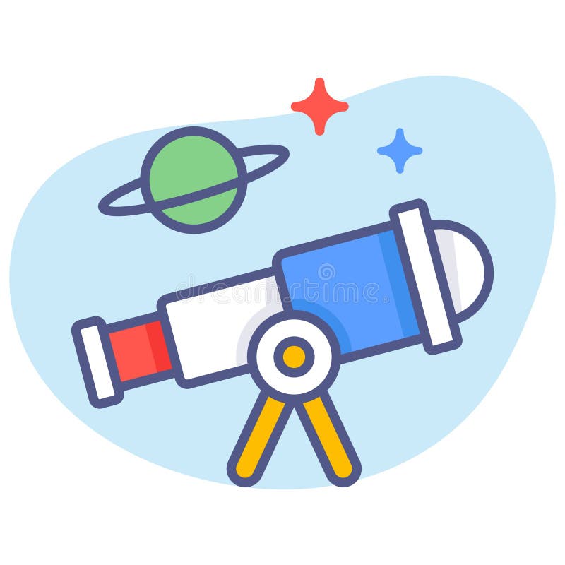 Science, Telescope Modern Concepts Flat Design, Premium Quality Vector Illustration Concept ...