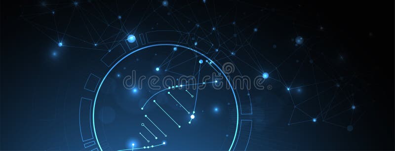 Science Template, Abstract Background with a 3D DNA Molecules. Vector ...