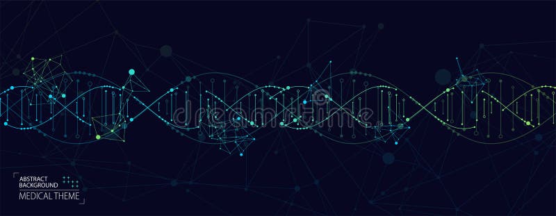 Science Template, Abstract Background with a 3D DNA Molecules. Vector ...