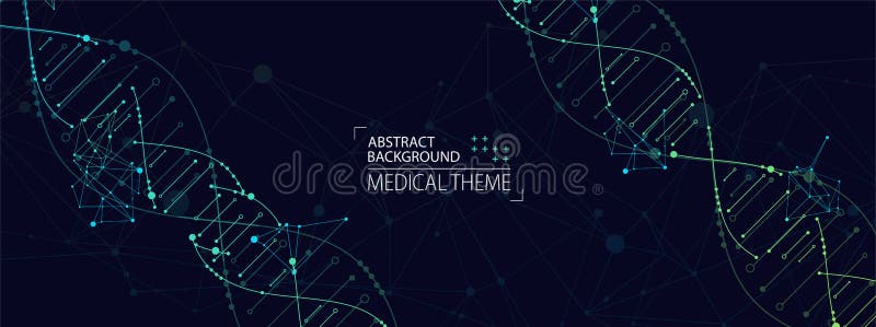 Science Template, Abstract Background with a 3D DNA Molecules. Vector ...