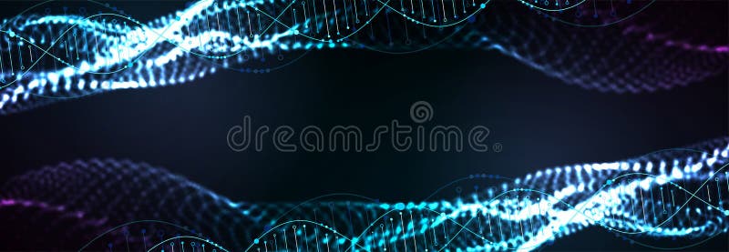 Science Template, Abstract Background with a 3D DNA Molecules. Vector ...