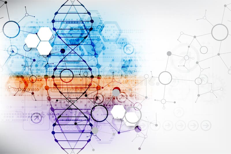 Science Template, Wallpaper or Banner with a DNA Molecules. Stock ...