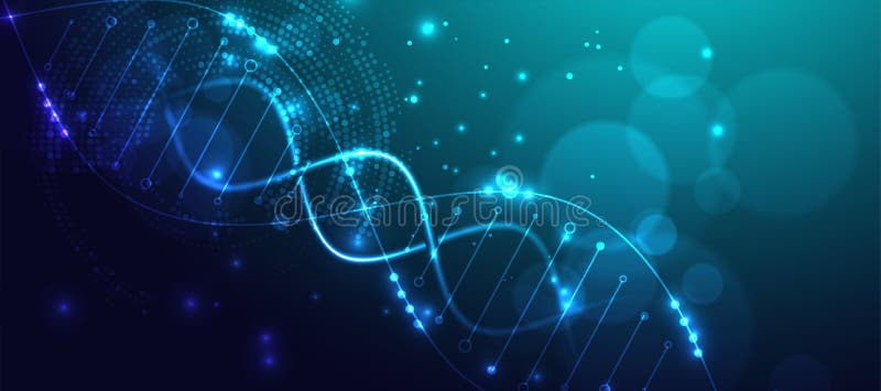 Science Template, Wallpaper or Banner with a DNA Molecules. Vector ...