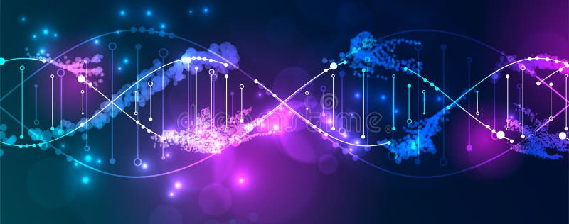 Science Template, Wallpaper or Banner with a DNA Virus Molecules ...