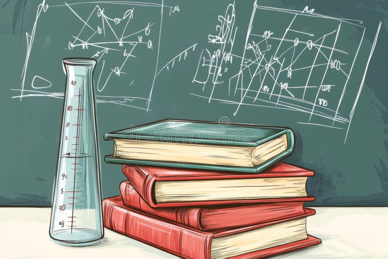 Science Textbooks and Diagrams Stock Illustration - Illustration of ...