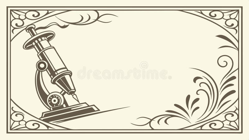 Science,themed Blank Frame with a Microscope Illustration Vector Design ...
