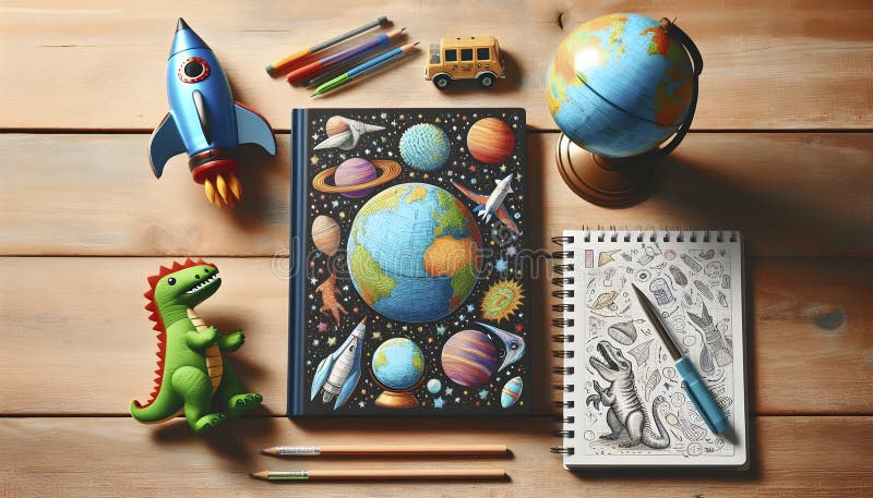 Science-themed School Notebook Cover with Colorful Laboratory Equipment ...