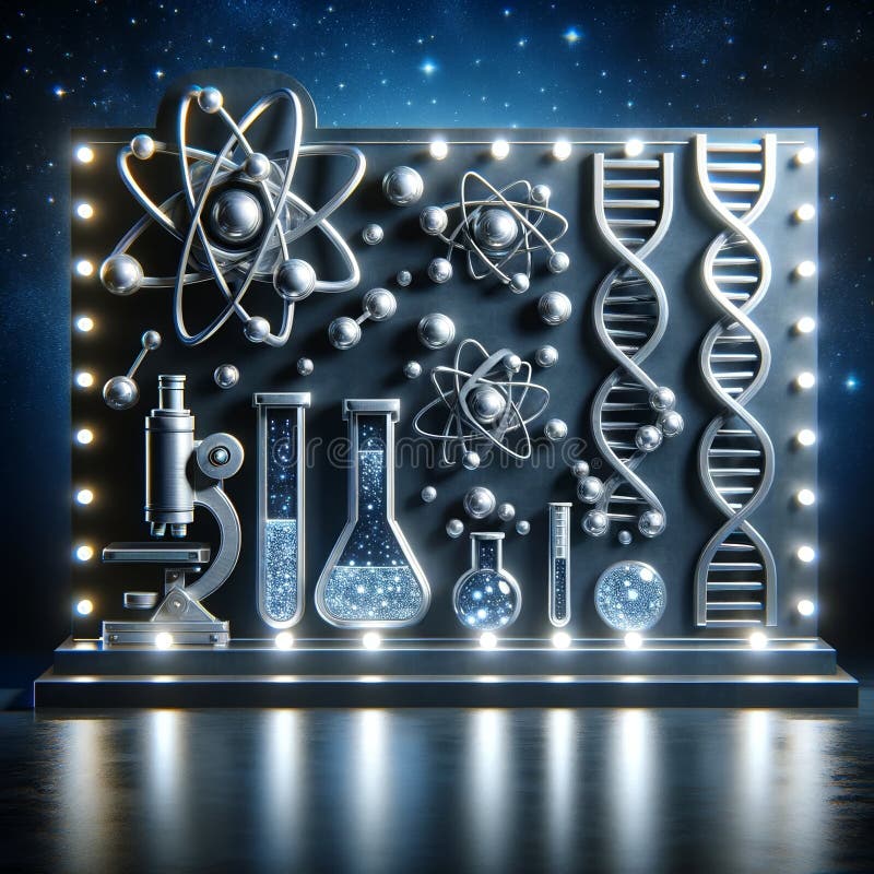 A Science Themed Display with a Variety of Scientific Equipment and ...