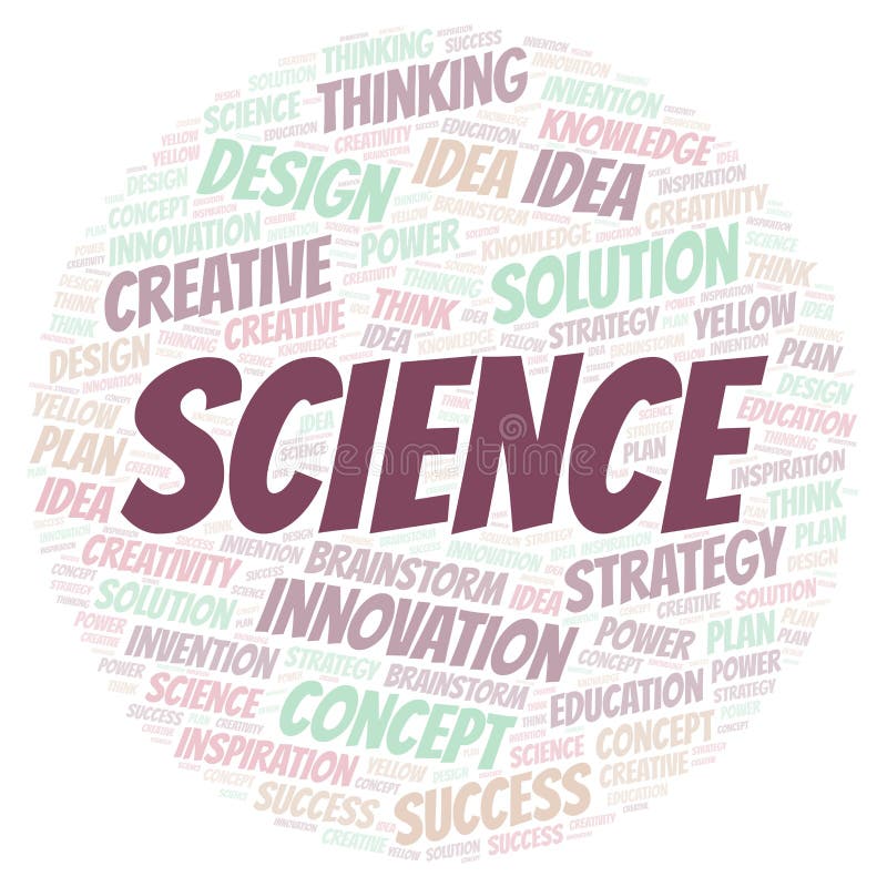 Science Typography Word Cloud Create with the Text only. Stock ...