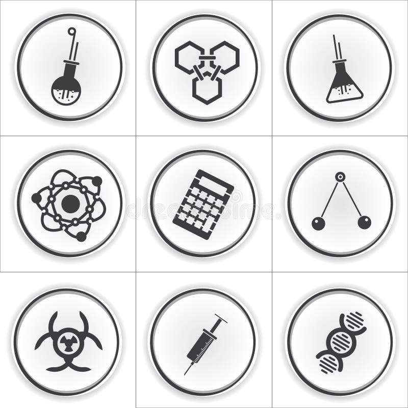 9 Science Vector Circle Icons Stock Vector - Illustration of icon ...