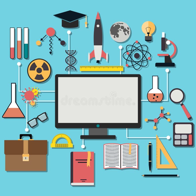 Science vector concept stock vector. Illustration of pictogram - 44199575