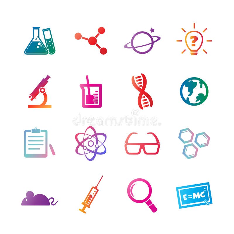 Science Vector Gradient Icons Stock Vector - Illustration of gradient ...