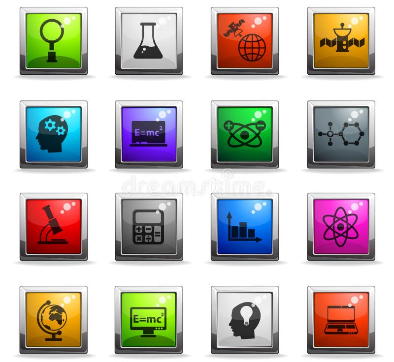 Science icon set stock vector. Illustration of magnifying - 122110533