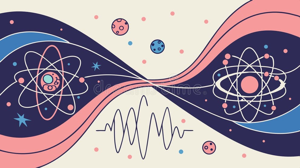 Science Waves and Atoms, Technology Abstract Physics Concept Vector ...
