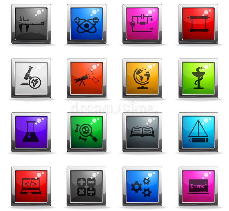 Science icon set stock vector. Illustration of mathematics - 122110530