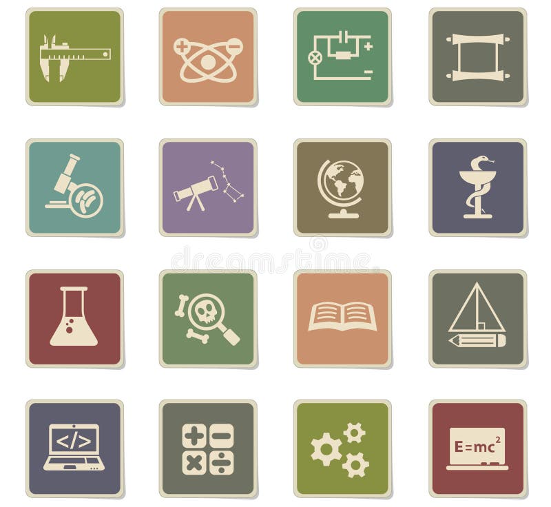 Science icon set stock vector. Illustration of geography - 121864371