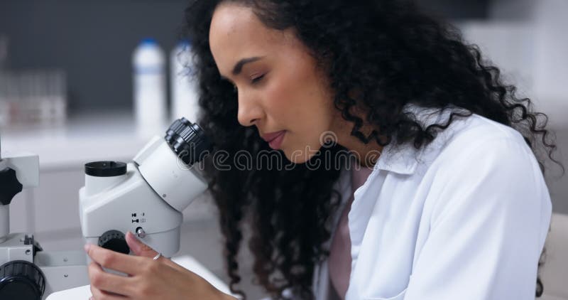 Science, Woman and Microscope with Analysis in Laboratory, Scientist ...