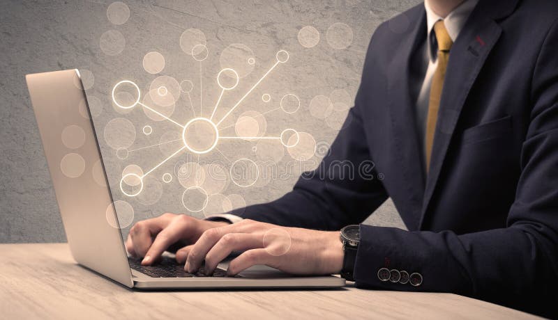 Science Worker Typing on Laptop Computer Stock Photo - Image of ...