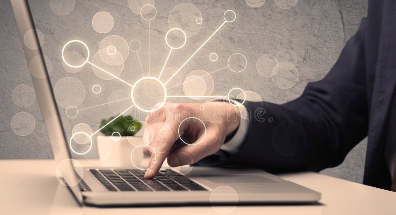 Science Worker Typing on Laptop Computer Stock Image - Image of ...