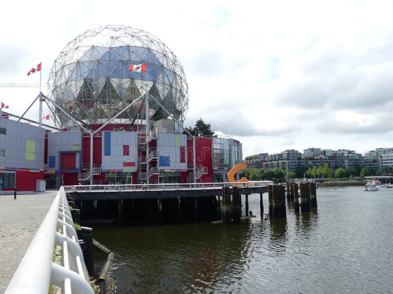 Science World Building with Waterfront Under Cloudy Sky in Vancouver ...