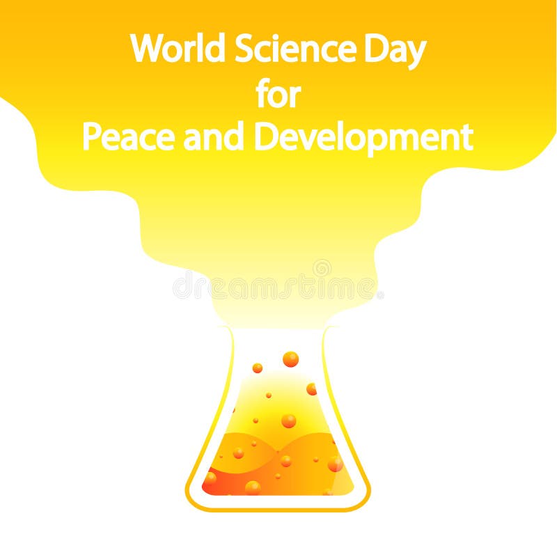 Science World Day for Peace and Development Flask Stock Vector ...