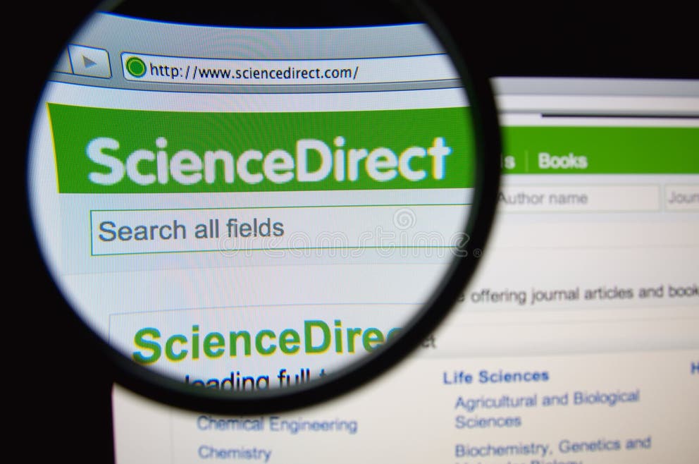 ScienceDirect foto editorial. Imagen de pantalla, imagen - 38873826