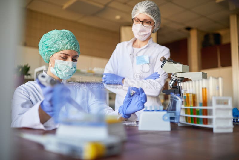 Scientict Making Research in Lab Analyzing a New Virus. Corona Virus ...