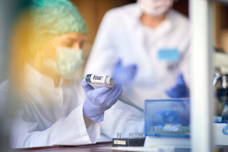 Scientict Making Research in Lab Analyzing a New Virus. Corona Virus ...