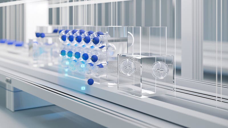 Scientific Abstract 3D Design - Modern Laboratory with Automated ...