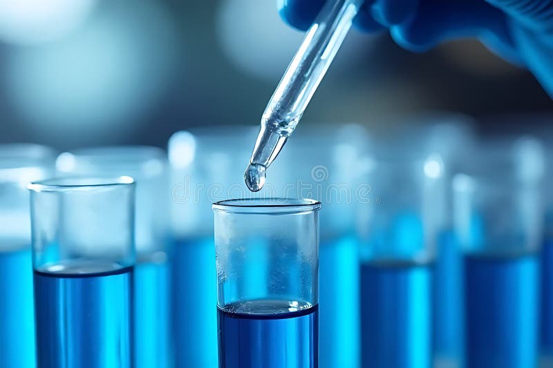 Scientific Analysis of Liquid Samples Close-up View of Experiments in ...