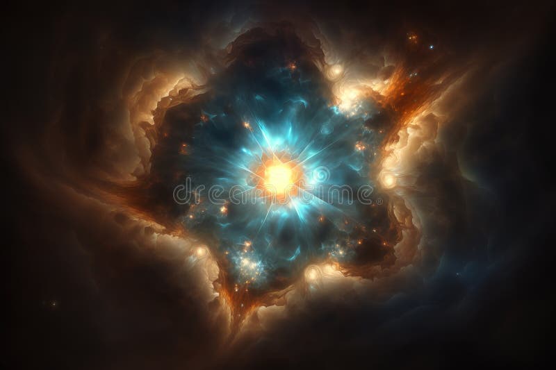 Scientific Astronomical Background, Bright Quasar in Deep Space ...