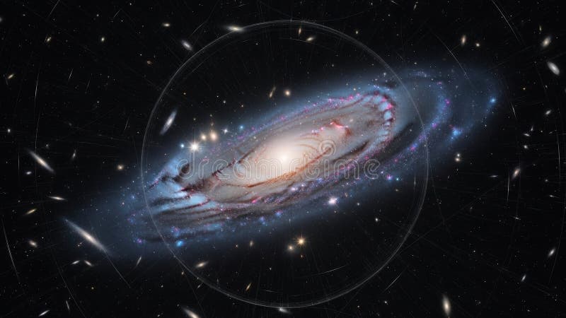 A Spiral Galaxy Surrounded by the Curved Spacetime of a Gravitational ...