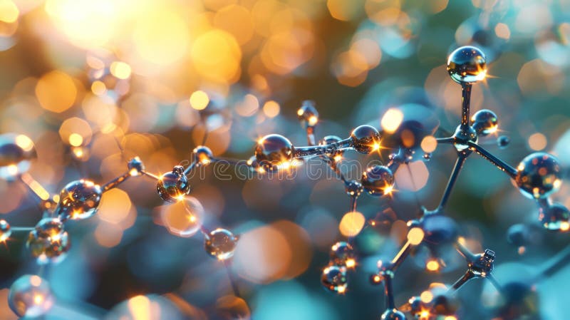 Scientific Backdrop. Molecular Structure at Atomic Level. Light ...