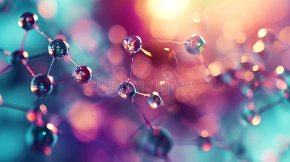 Scientific Backdrop. Molecular Structure at Atomic Level. Pastel ...