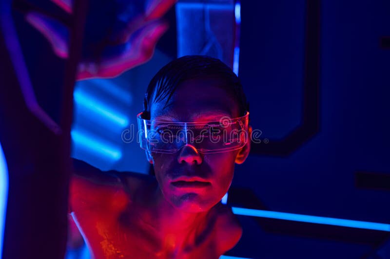 Scientific Breakthrough, Alien in Goggles Looking Stock Photo - Image ...