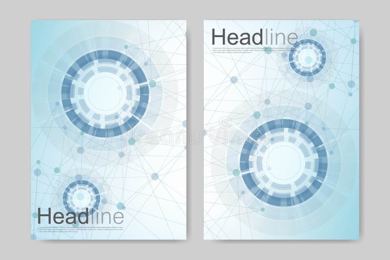 Scientific Brochure Design Template. Vector Flyer Layout, Molecular ...