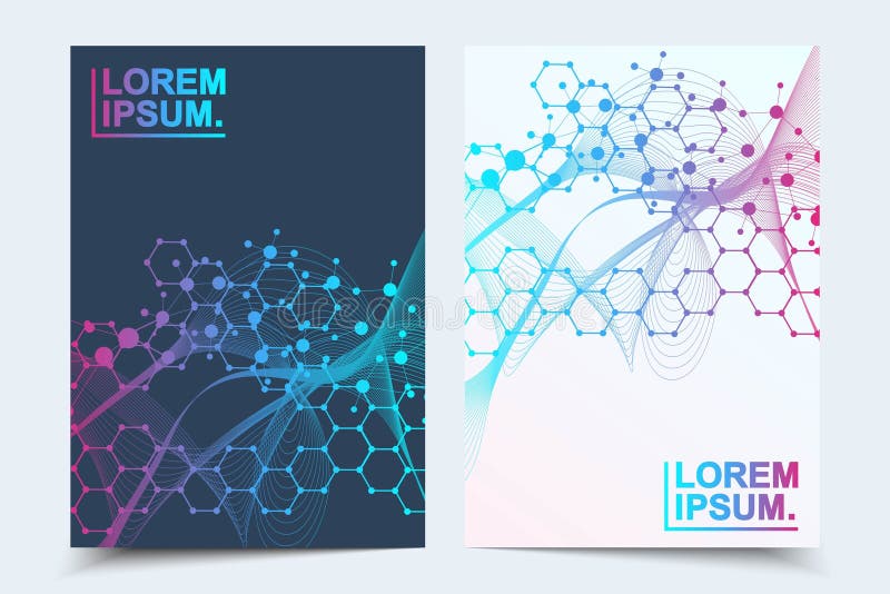 Scientific Brochure Design Template. Vector Flyer Layout, Molecular ...
