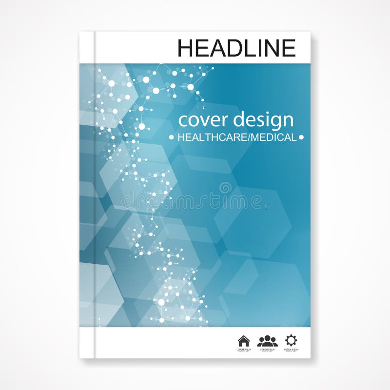 Scientific Brochure Design Template. Vector Flyer Layout, Molecular ...