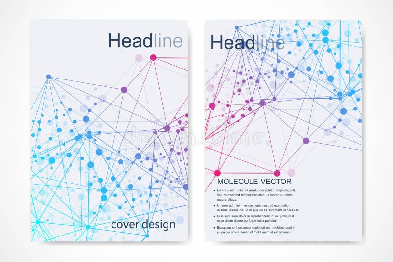 Scientific Brochure Design Template. Vector Flyer Layout, Molecular ...