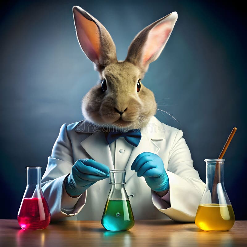 Scientific Bunny: a Rabbit in a Lab Coat" Stock Illustration ...