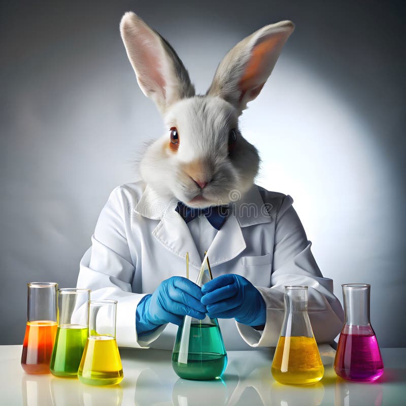 Scientific Bunny: a Rabbit in a Lab Coat" Stock Illustration ...