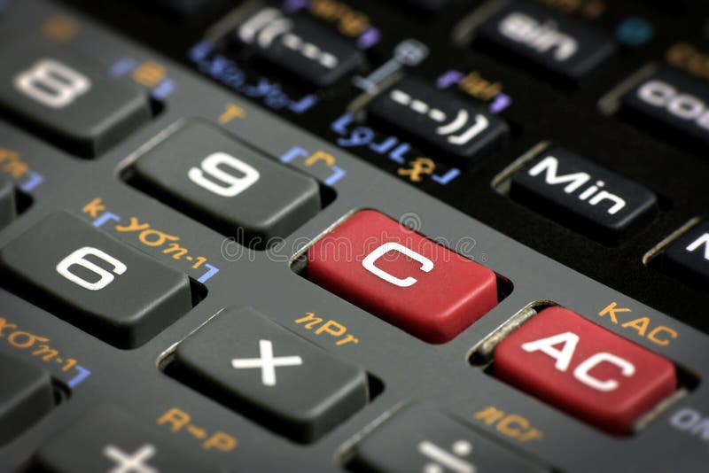 Scientific Calculator Clear and Reset Buttons Stock Photo - Image of ...