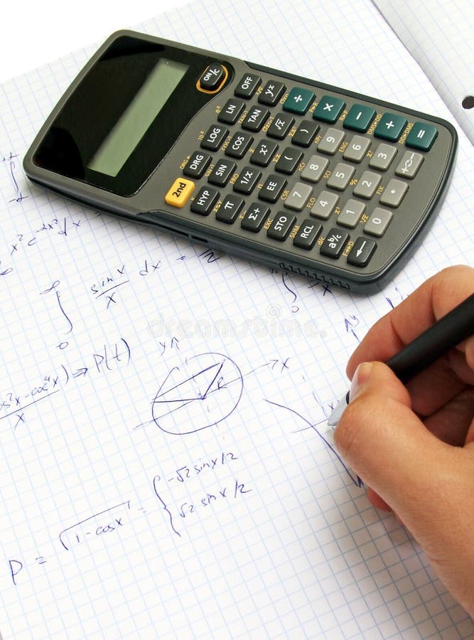 Scientific Calculator on Notebook Paper Stock Image - Image of ...