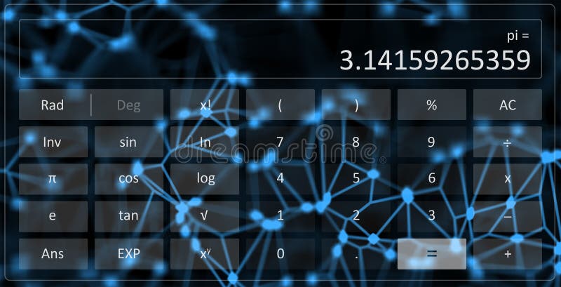 Scientific Calculator with Number Pi Stock Illustration - Illustration ...